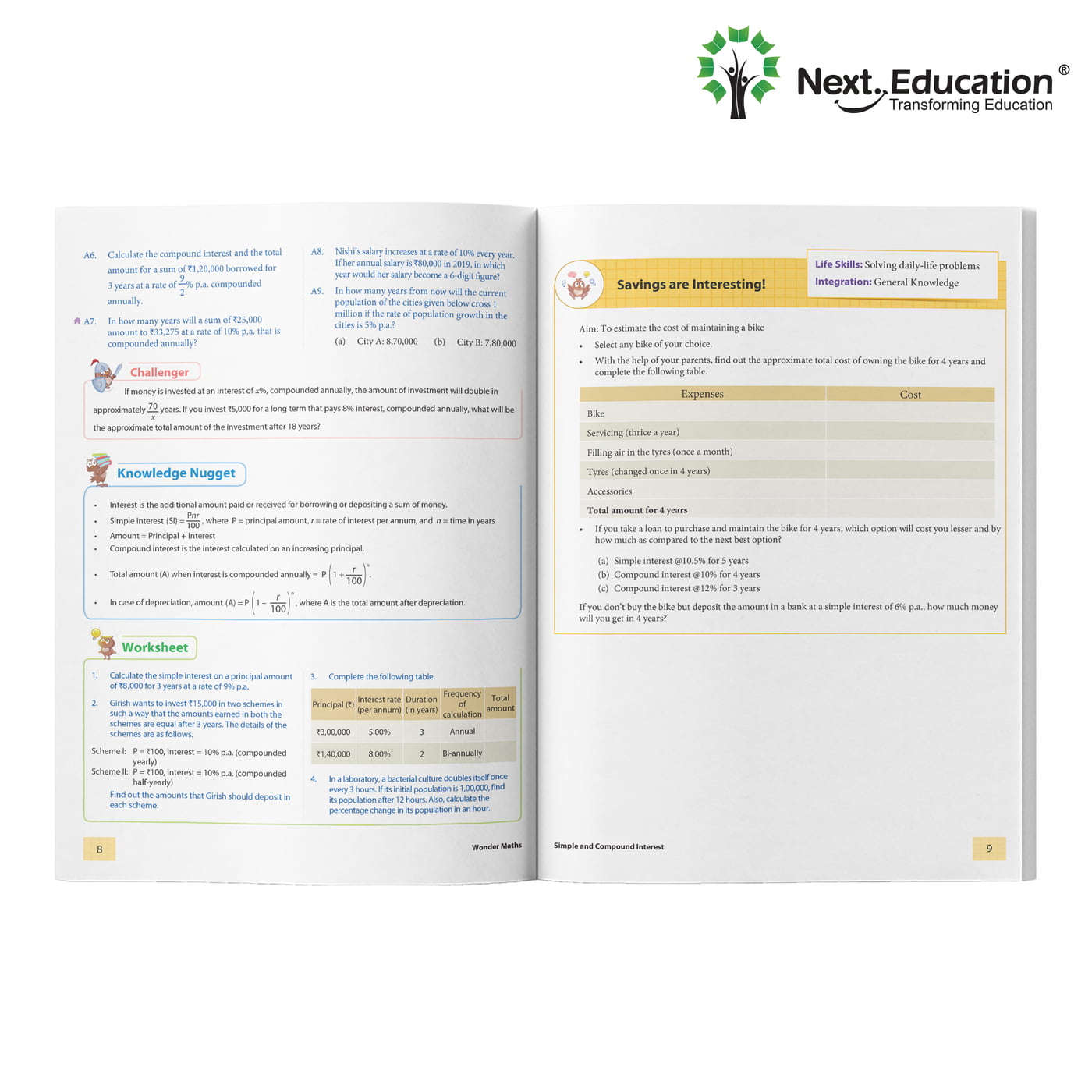 Buy Wonder Math WorkBook for CBSE class 8 Book A Secondary school - Next Education